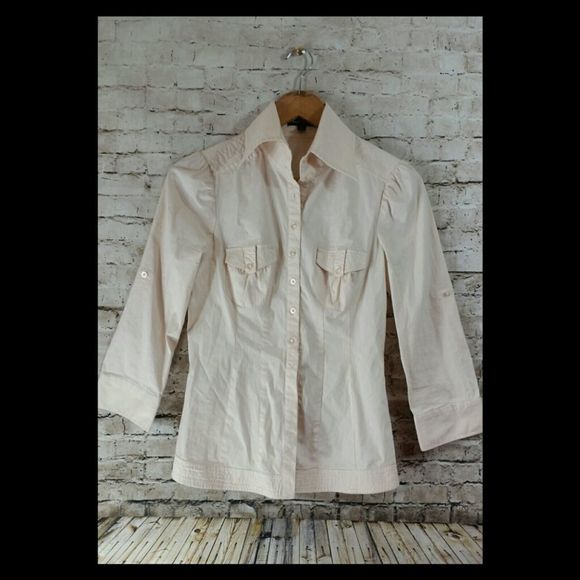 bebe | Tops | Bebe Button Up A Soft Peach Medium Top | Poshmark